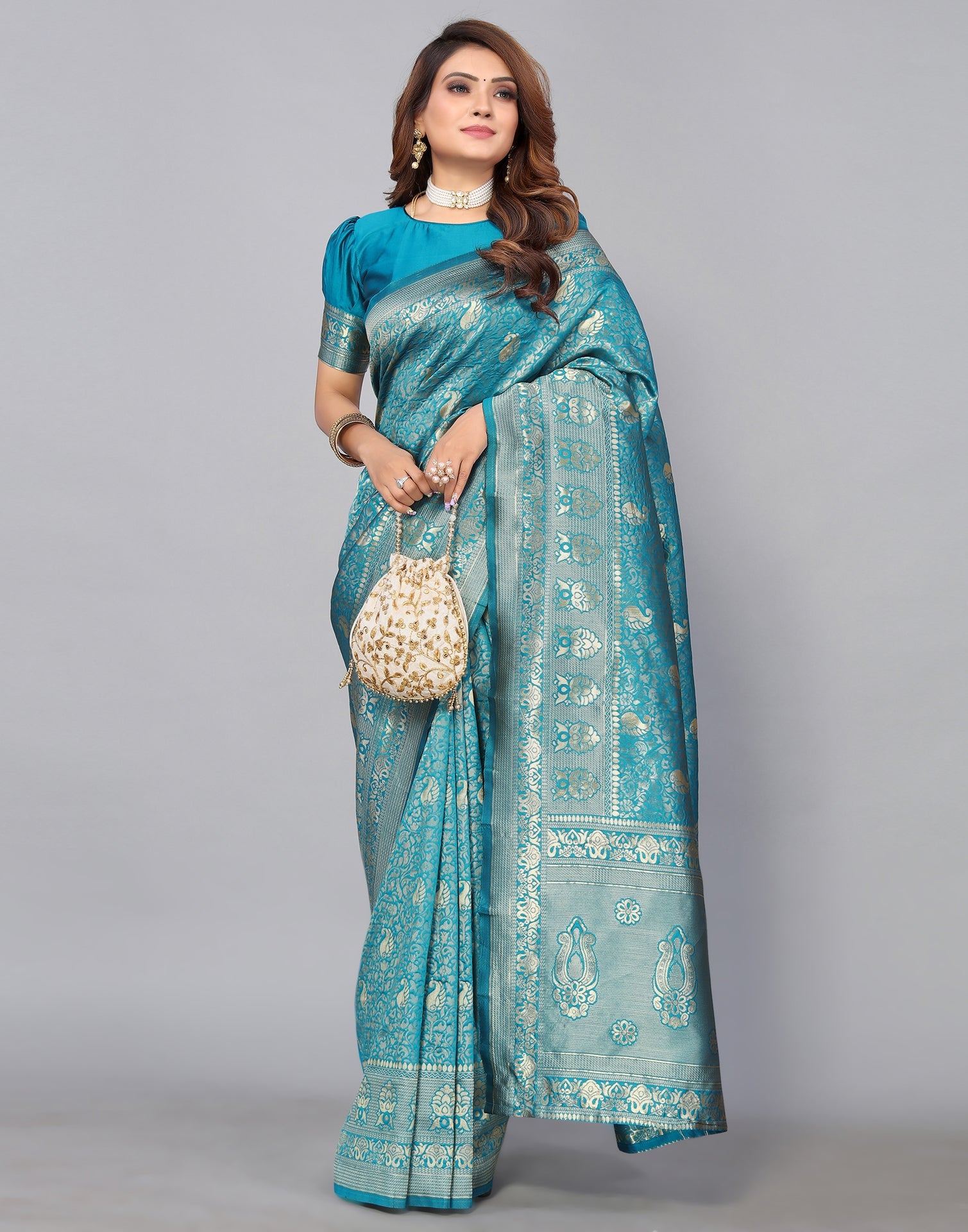 Blue Kanjivaram Silk Saree | Leemboodi – Sudathi